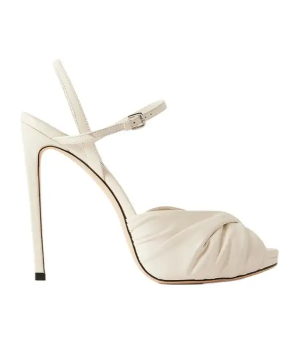 JIMMY CHOO Leather Sandals With Round Open Toe