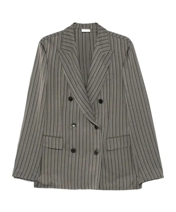 Dries Van Noten Striped Blazer - Grey