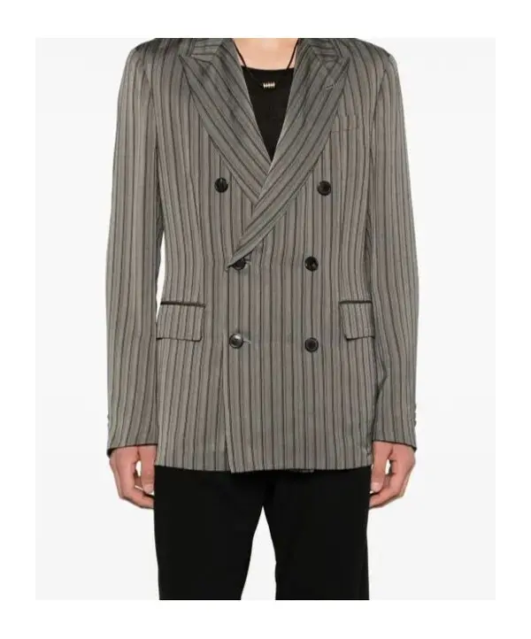 Dries Van Noten Striped Blazer - Grey