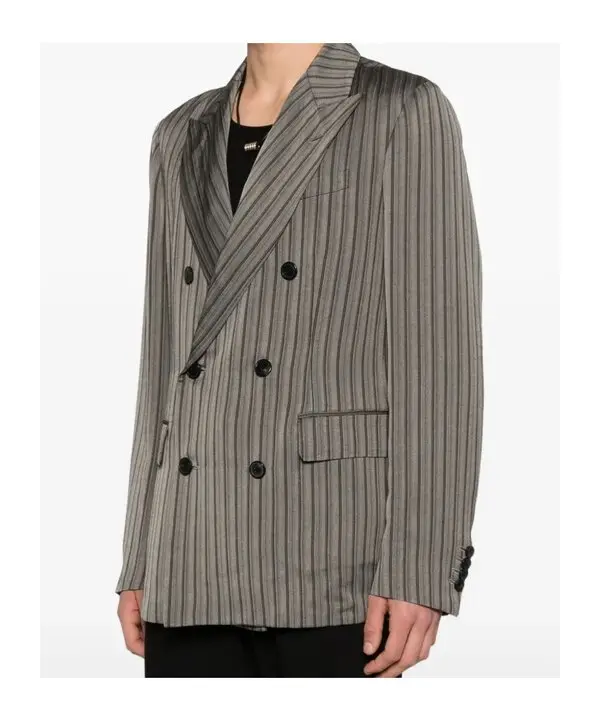 Dries Van Noten Striped Blazer - Grey