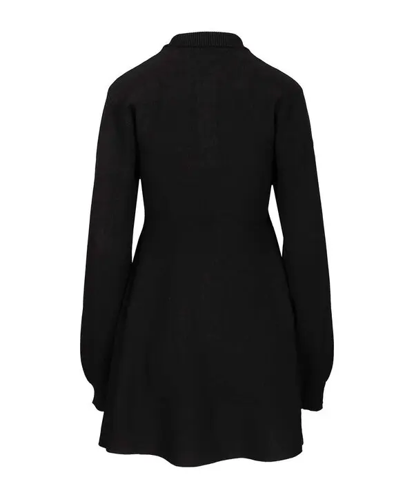 ROTATE BY BIRGER CHRISTENSEN Slinky Knitted Polo Dress With Flared Hem