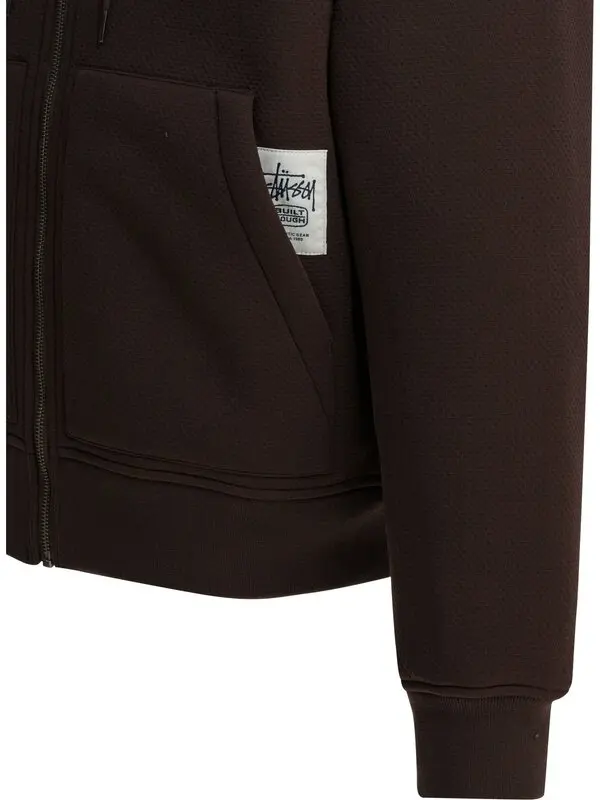 StÜssy Sherpa Lined Zip Up Hoodie - Brown