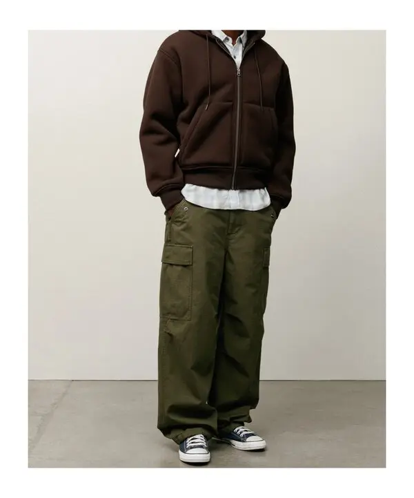 StÜssy Sherpa Lined Zip Up Hoodie - Brown