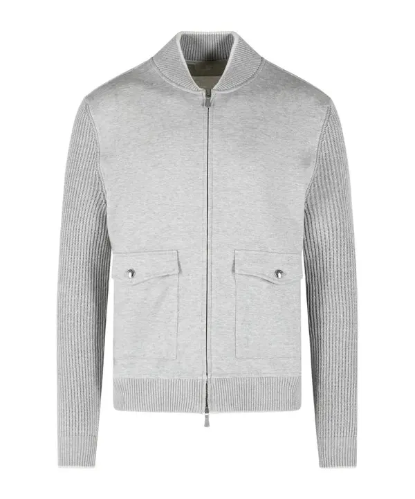 Eleventy Ribbed Trim Bomber Jacket