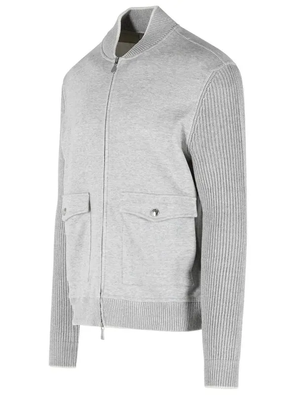 Eleventy Ribbed Trim Bomber Jacket