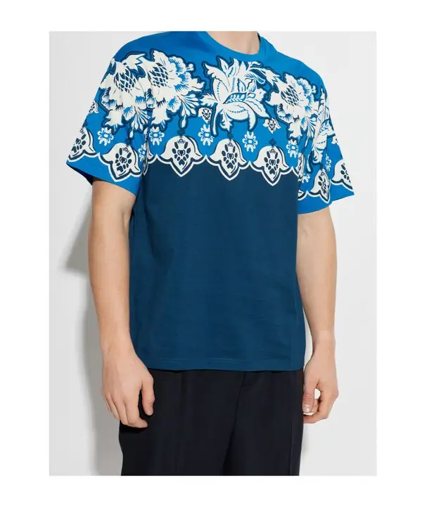 Etro Floral Print T-shirt - Blue