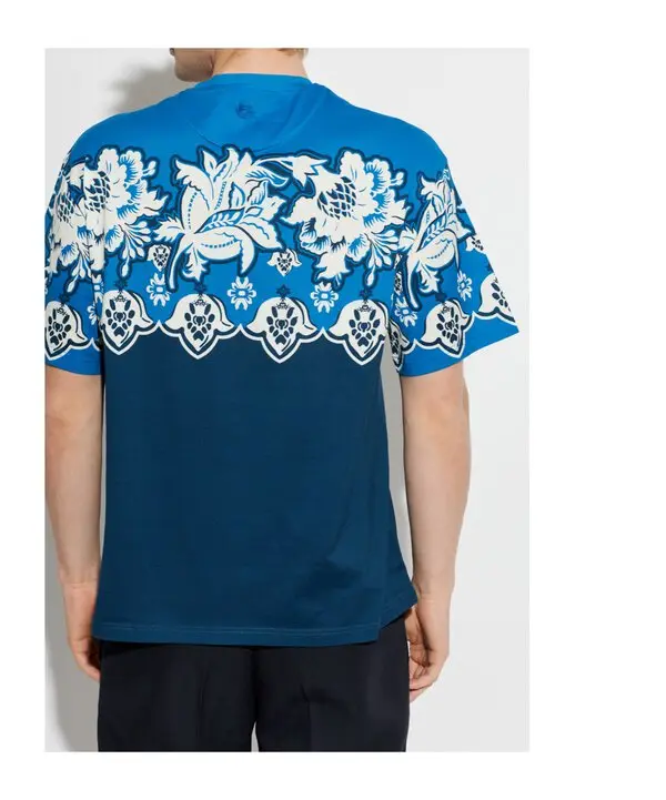 Etro Floral Print T-shirt - Blue