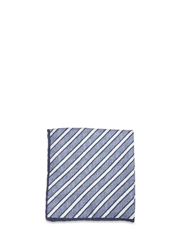 Brunello Cucinelli Diagonal Striped Square Scarf - Blue