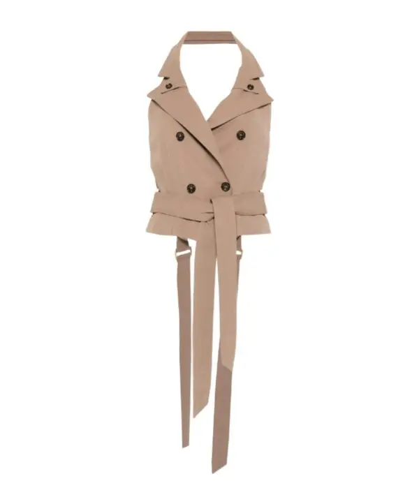 Elisabetta Franchi V-neck Belted Vest - Light Brown