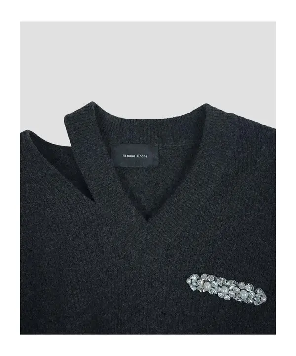 Simone Rocha V-neck Embellished Sweater