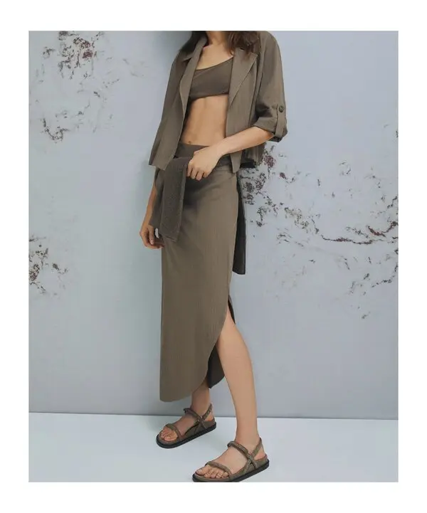 Marella Asymmetrical Crepon Skirt