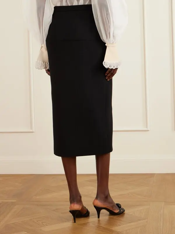 Valentino Garavani Virgin Wool-crepe Midi Skirt