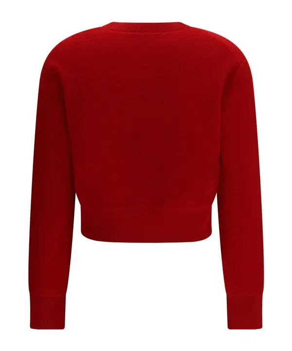 Tory Burch Logo Detailed Crewneck Jumper - Red