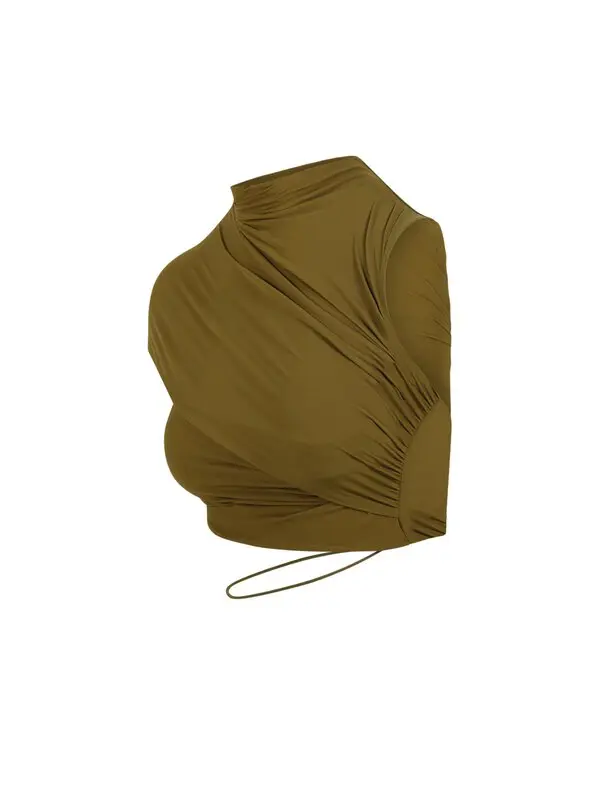 AMAZUIN Ama_lu_kg Draped One-shoulder Top