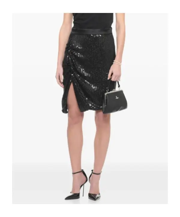 VIVIENNE WESTWOOD Ruched Sequin Mini Skirt