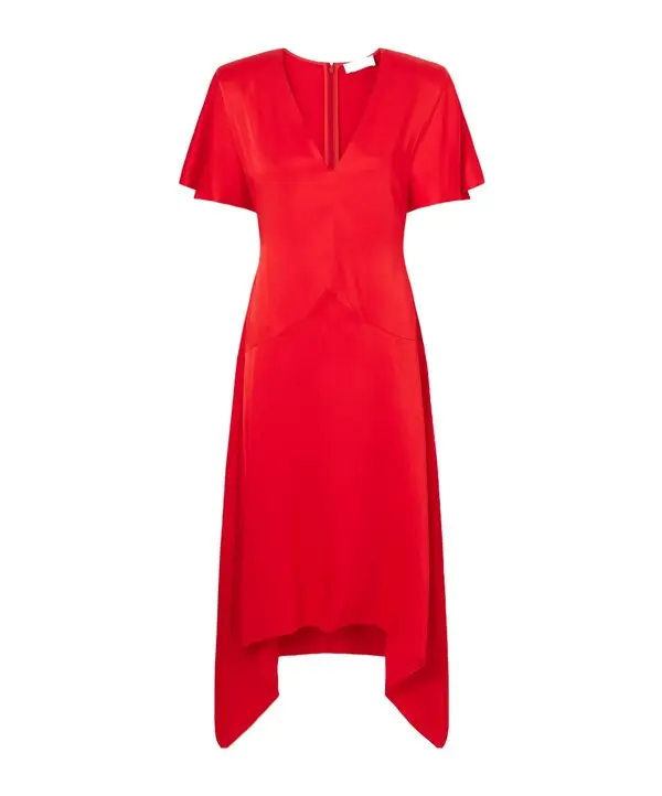 Stella McCartney V-neck Asymmetric Midi Dress