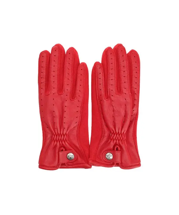 VIVIENNE WESTWOOD Orb Engraved Driving Gloves - Red