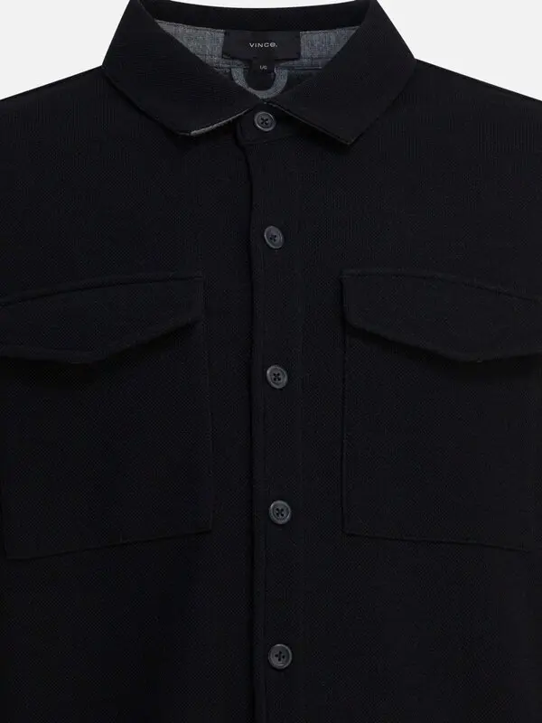 Vince Button Pocket Overshirt - Grey