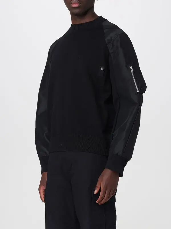 Sacai Sponge Crewneck Sweatshirt With Ribbed Cuffs And Hem