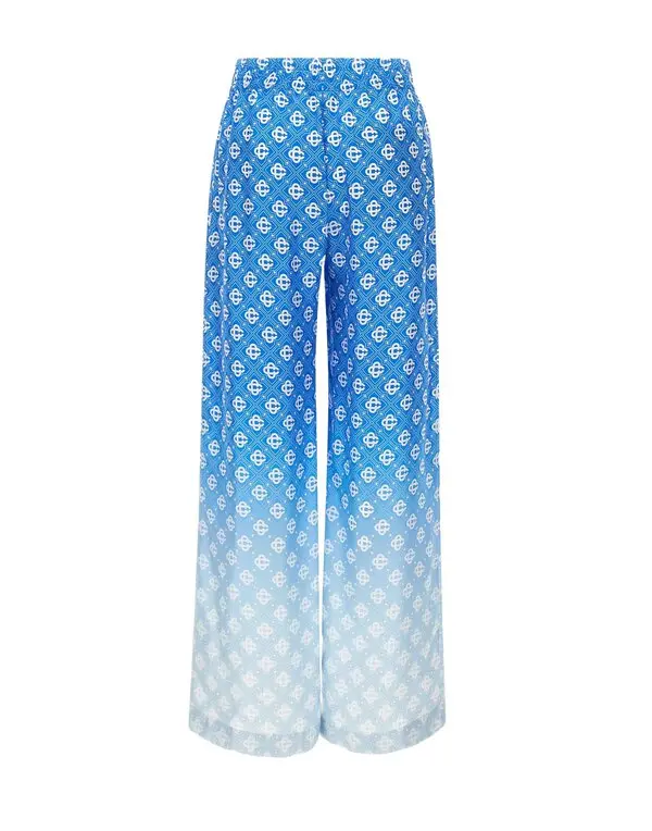 Casablanca Gradient Monogram Wide-leg Pants - Blue