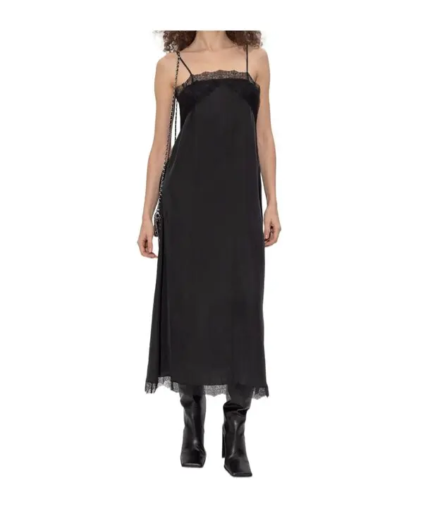 Zadig&Voltaire Lace Trim Midi Slip Dress