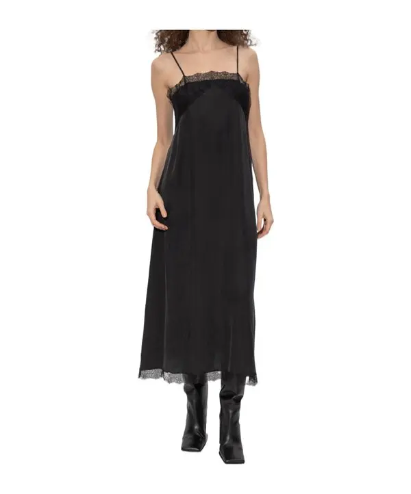 Zadig&Voltaire Lace Trim Midi Slip Dress
