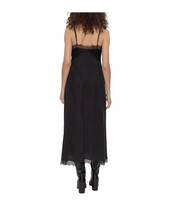 Zadig&Voltaire Lace Trim Midi Slip Dress