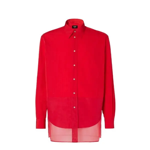 Fendi Sheer Panel Fluid Shirt
