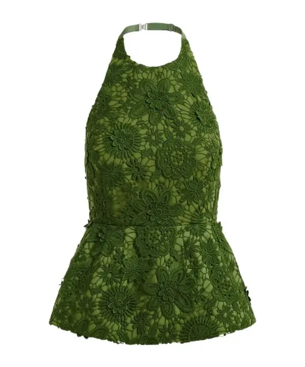 Essentiel Antwerp Lace Peplum Halter Top