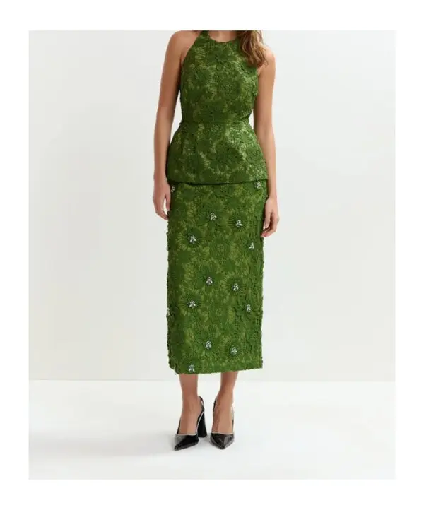 Essentiel Antwerp Lace Peplum Halter Top