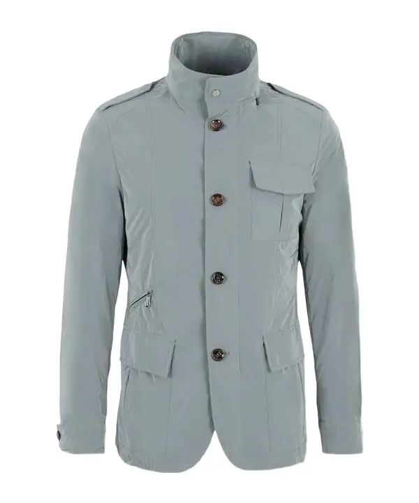 MOORER Porto Os Hooded Field Jacket - Gray