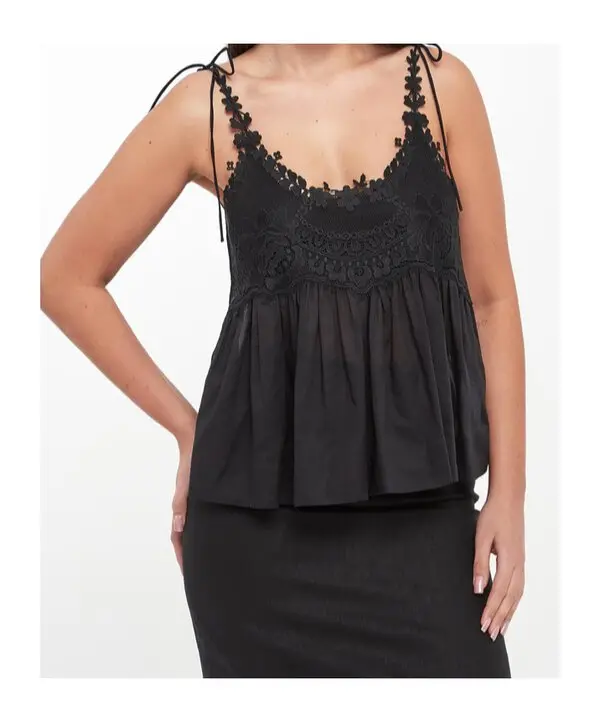 TWINSET Lace Embroidered Ruffled Top