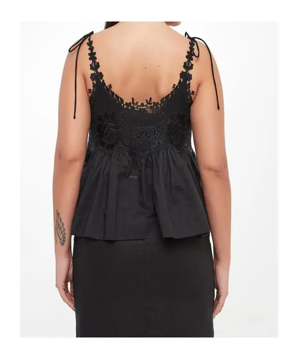 TWINSET Lace Embroidered Ruffled Top