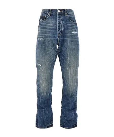 PURPLE BRAND Distressed Straight-leg Jeans - Blue