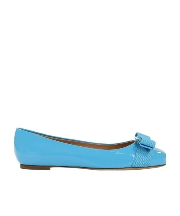 FERRAGAMO Bow Detail Flats - Blue