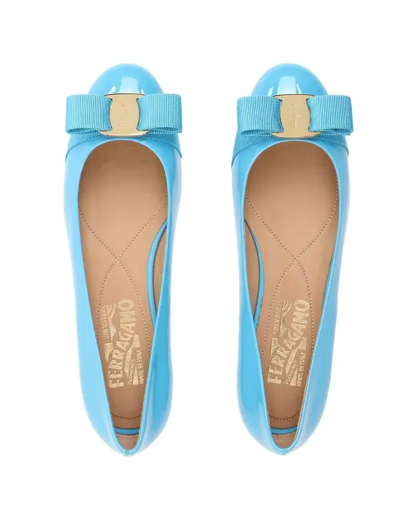 FERRAGAMO Bow Detail Flats - Blue