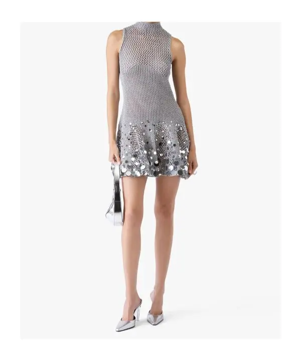 Casablanca Sequin-embellished High-neck Dress