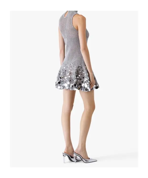 Casablanca Sequin-embellished High-neck Dress