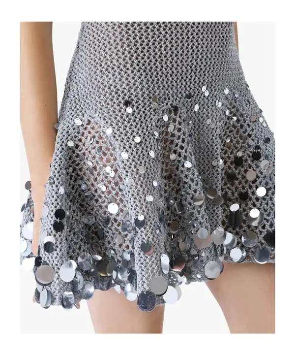 Casablanca Sequin-embellished High-neck Dress
