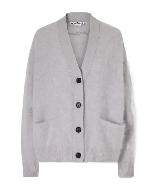 Acne Studios V-neck Long Sleeve Cashmere Cardigan - Gray