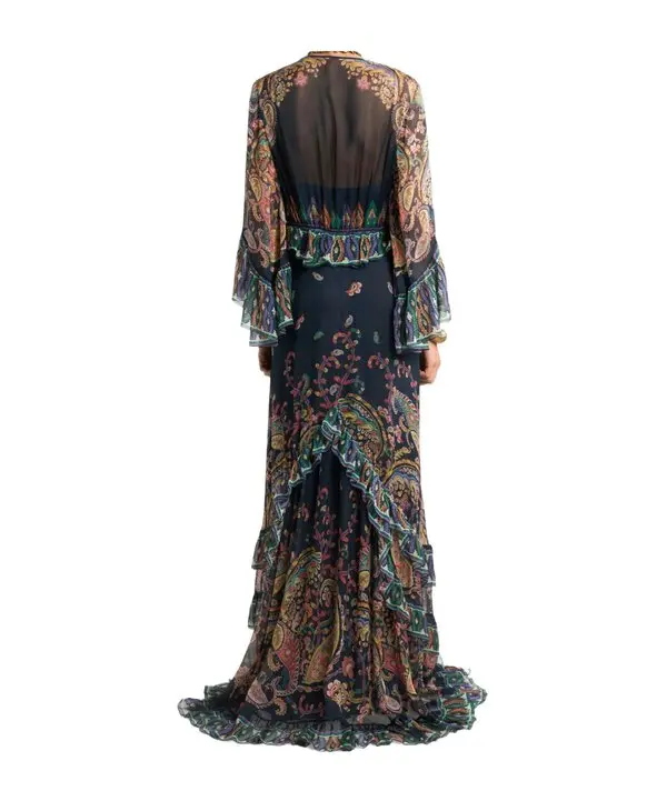 Etro Paisley Ruffled Maxi Dress