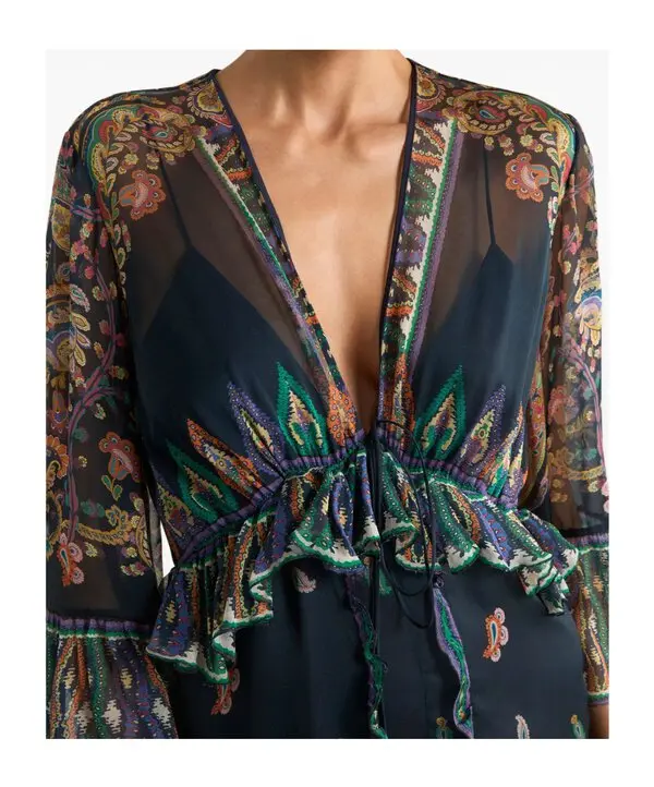 Etro Paisley Ruffled Maxi Dress
