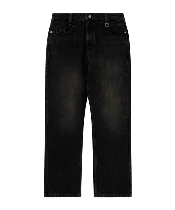 WOOYOUNGMI Washed Effect Straight Leg Jeans - Black