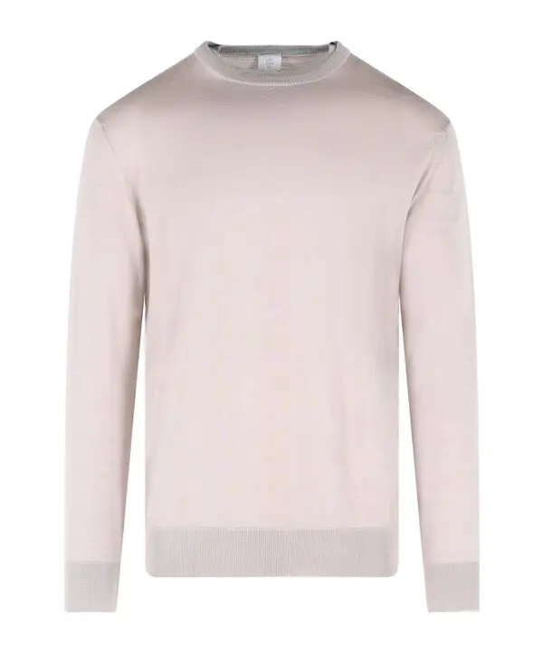 Eleventy Ribbed Crew Neck Knitted Sweater - Pink