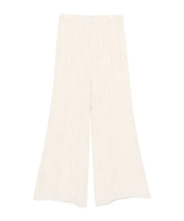 FORTE_FORTE Textured Wide-leg Trousers - White