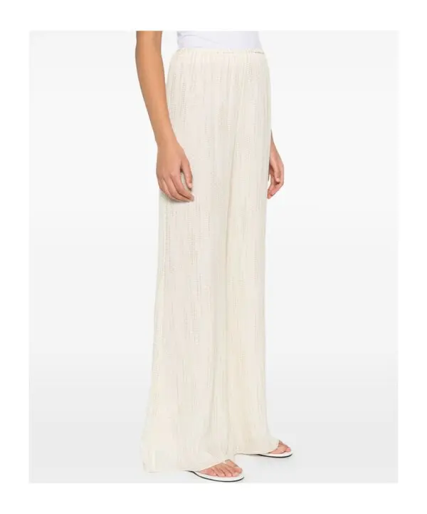 FORTE_FORTE Textured Wide-leg Trousers - White