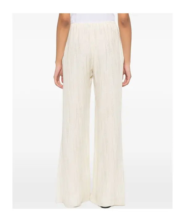 FORTE_FORTE Textured Wide-leg Trousers - White