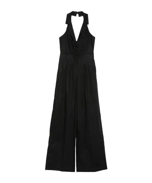 TWINSET Halter Neck Belted Jumpsuit - Black