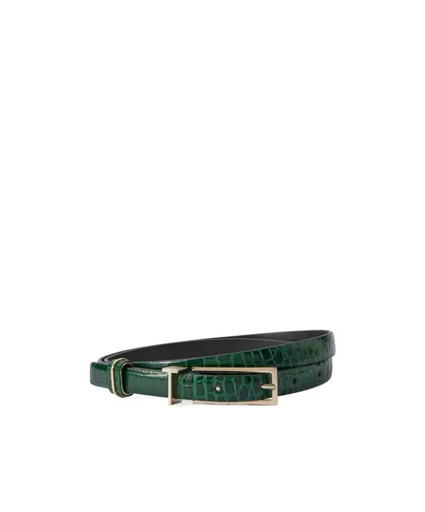 TOM FORD Croc-effect Leather Belt - Green