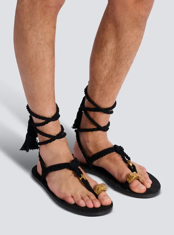 Balmain Flat Tie Sandals